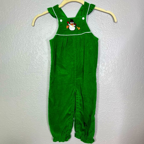 Sears | Bottoms | Vintage Snowman Christmas Overalls Sears Sz 24 Mo ...